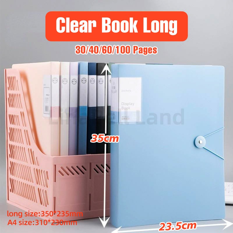 Clear Book Long A4 Expanding File Folder Document Organizer Storage ...