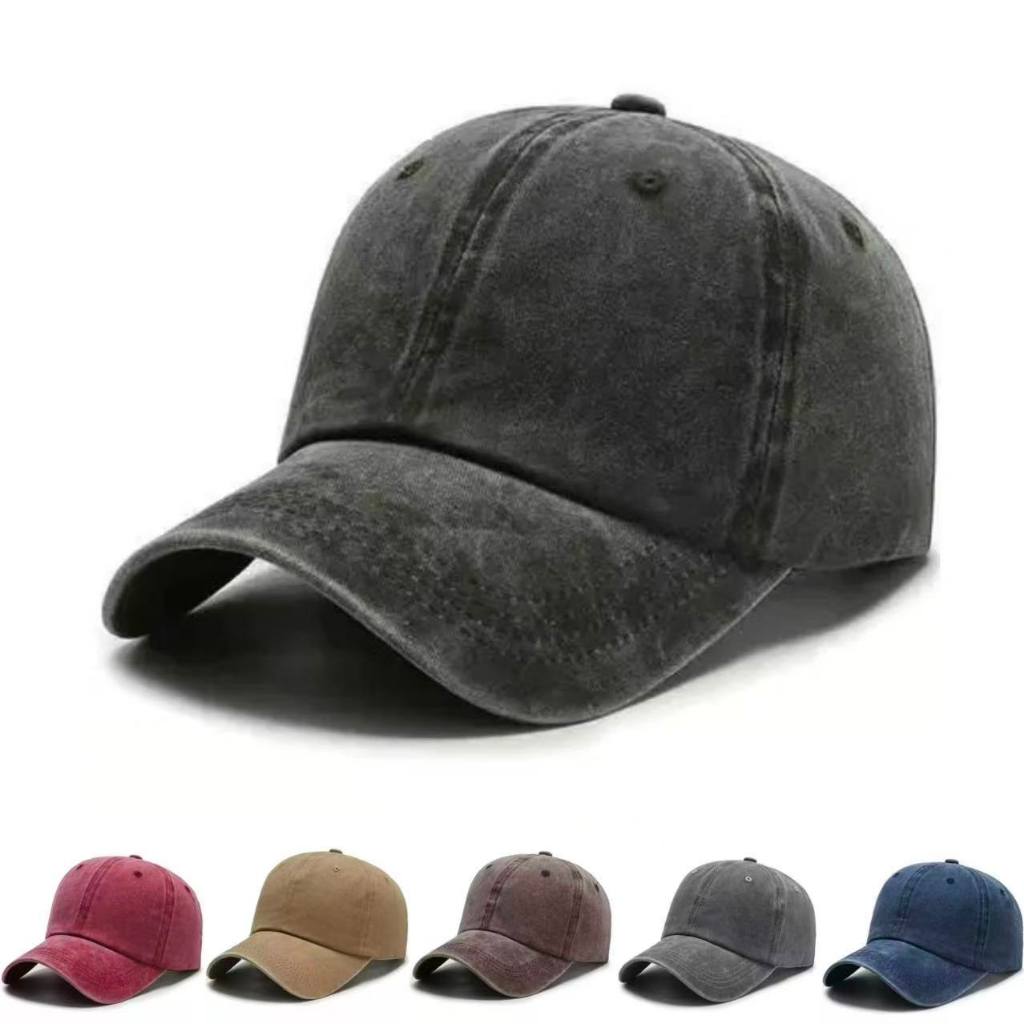 RAINBOWCO Plain Washed Korean Baseball Cap Unisex Fashion Cap For Men ...