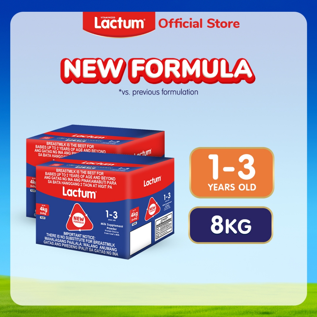 Lactum for 1-3 Years Old Infant Formula Powder 8kg (4kg x 2) | Shopee ...