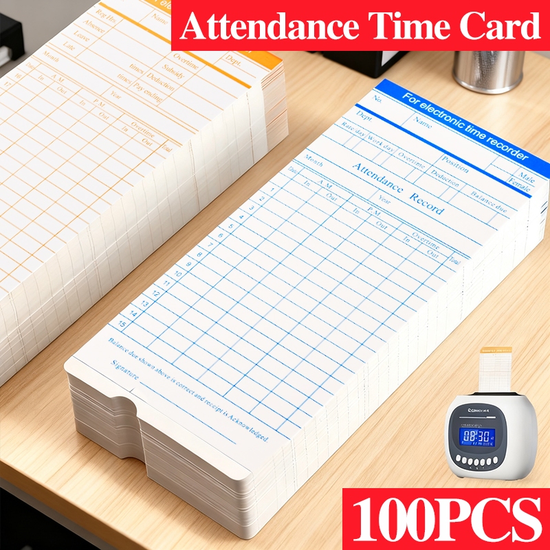 Daily time record attendance cards and monthly double-sided employee ...
