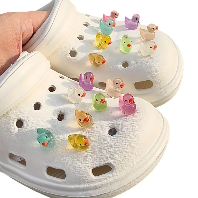 1Set Luminous 3D Duck Shoe Charms Set Cute Christmas Ducks DIY ...