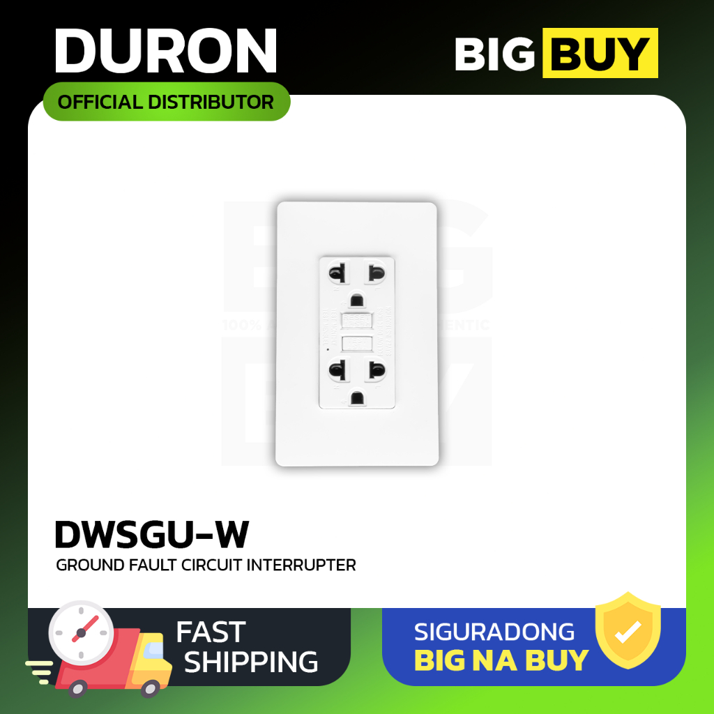 DURON - 2-Gang GFCI Universal Outlet with Ground White | Shopee Philippines