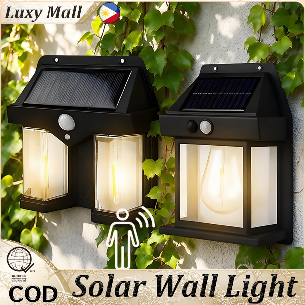 Luxy Solar Wall Light Outdoor Waterproof Solar Garden Lights Three-mode ...