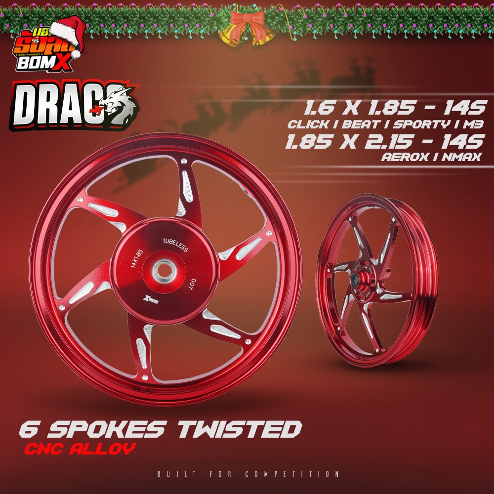 Bom Rangsit BomX Draco Cnc Mags14s 6 SPOKES Motor Accesory | Shopee ...