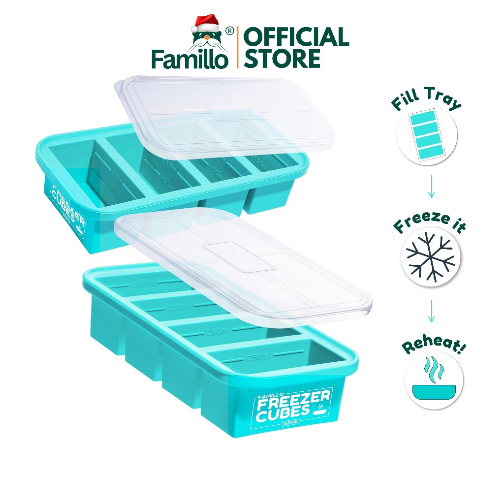 Famillo Freezer Cubes Edge | 4 Molds Souper Cubes–Inspired | Silicone ...