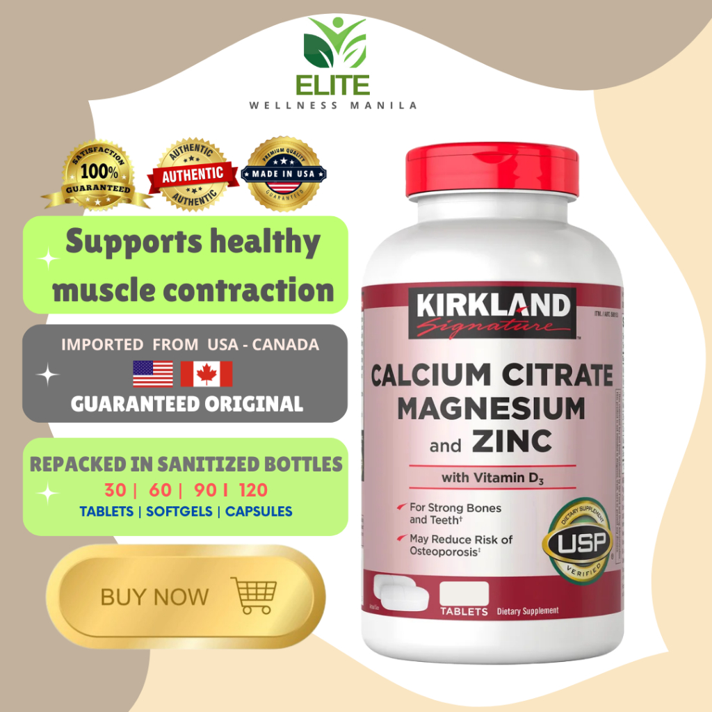 Authentic Imported from USA Calcium Citrate, Magnesium and Zinc Kirk ...