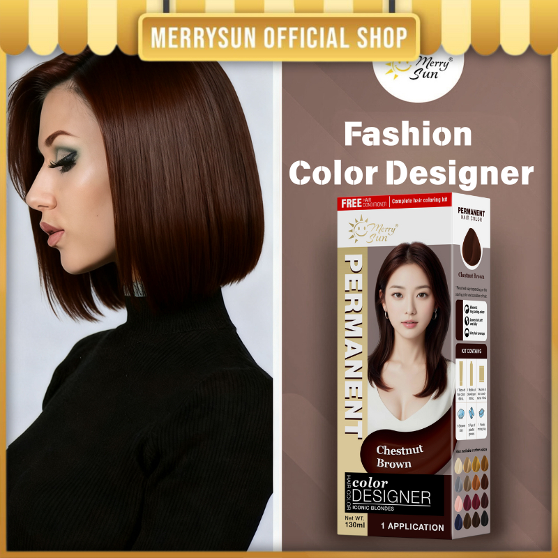 Merry Sun Permanent Hair Color/dye Cream for Salon(chestnut brown ...