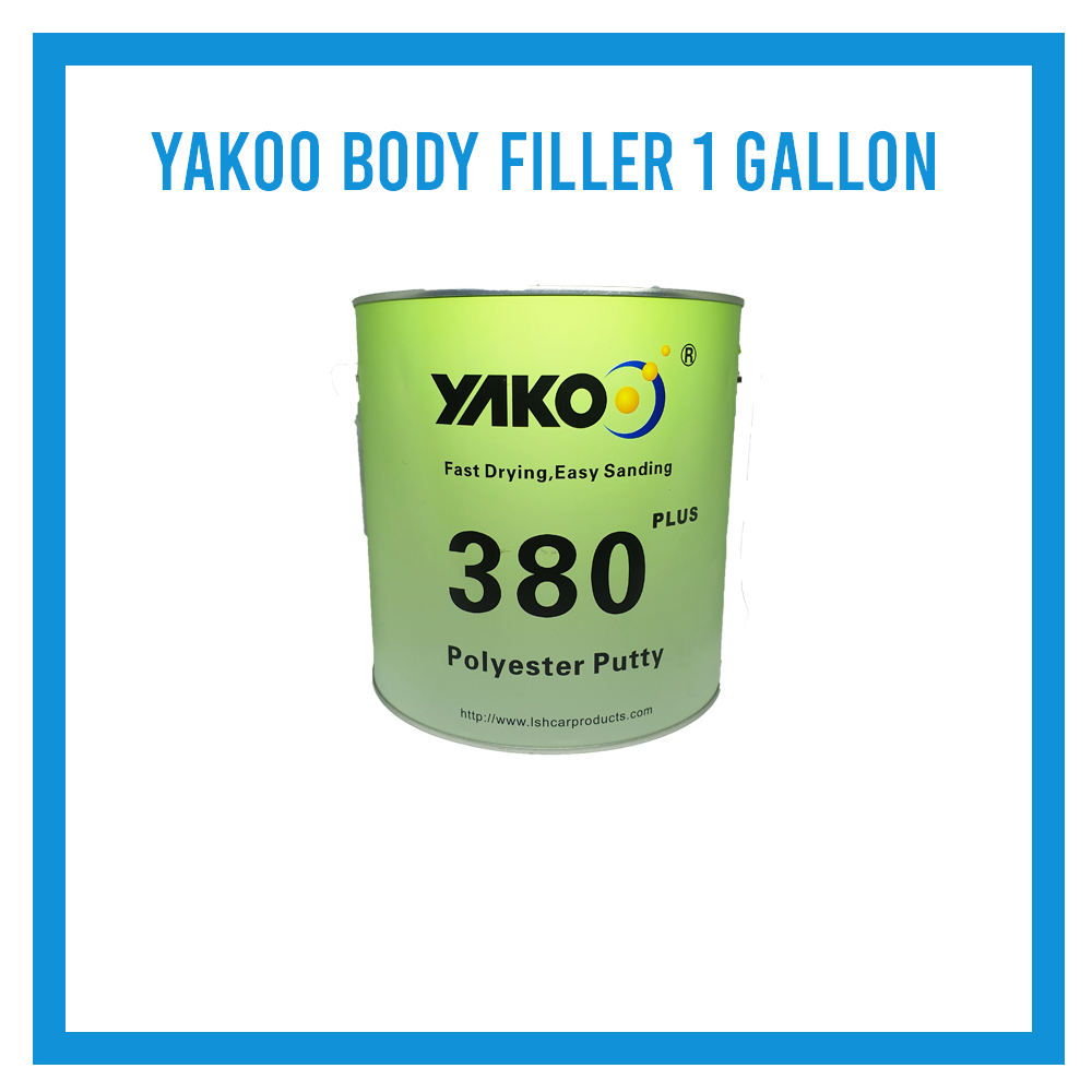 Yakoo Body Filler 380 1 Gallon with Hardener + (10 PCS per PACK) Riken ...