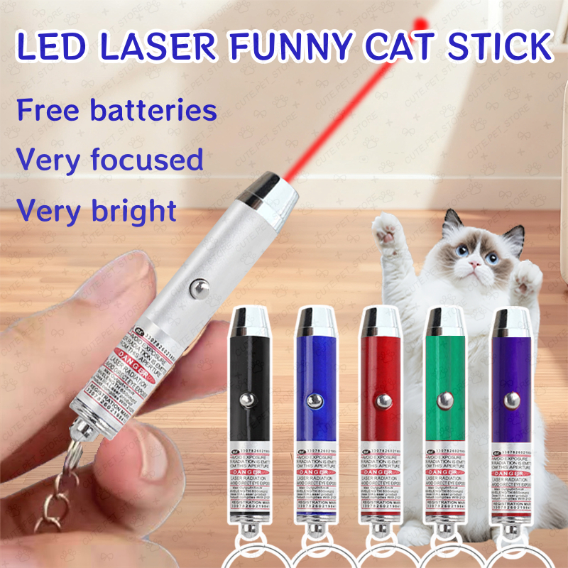 LED Laser Funny Cat Stick Laser Cat Toy Red Dot Interactive Light ...