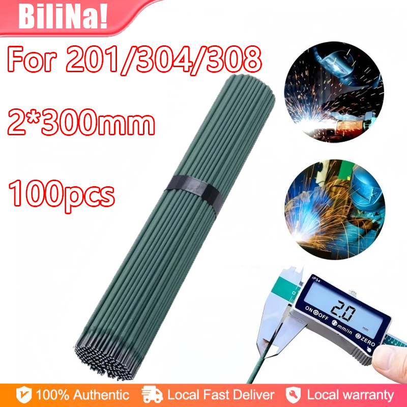 100Pcs/2*300MM Green Welding Rods/Welding Solder Wires Rod for 201/304 ...