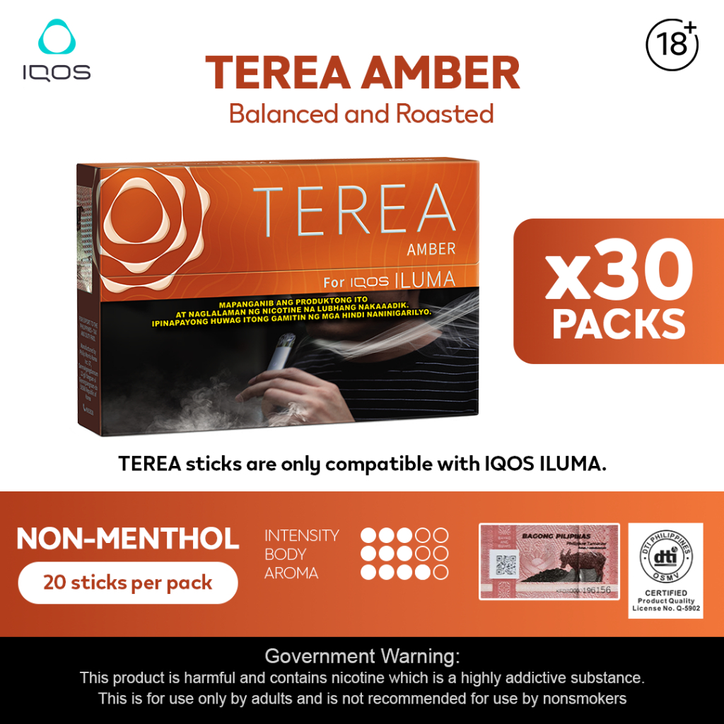 IQOS TEREA Amber Non-Menthol Roasted (30s / 3 Reams) – ILUMA Sticks ...