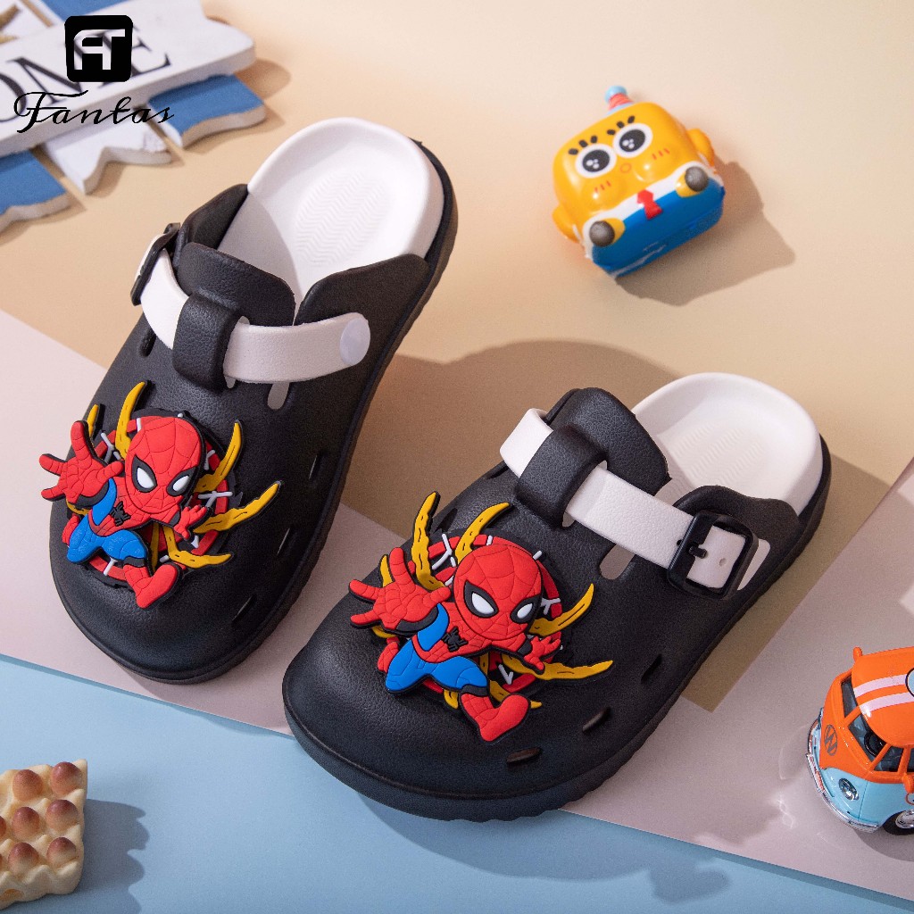 Spiderman Clog Shoes for Kids Boy EVA Non Slip Beach Shoes Cartoon ...