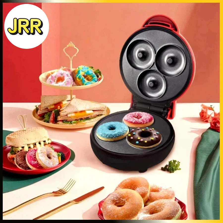 JRR1 Electric Donut Maker 3 Holes Round Mini Donut Mold Tool Non-Stick ...