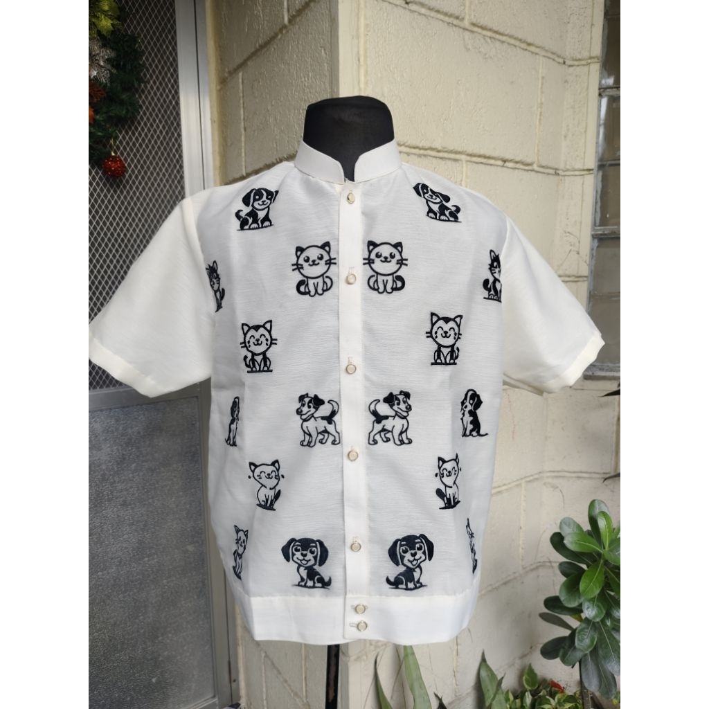 ASO'T PUSA-POLO JACKET BARONG EMBROIDERY DESIGN MADE BY JUSILYN PUBRIC ...