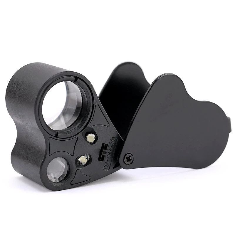 30X 60X Foldable Jeweler Loupe Magnifier | LED Light for Gems, Jewelry ...