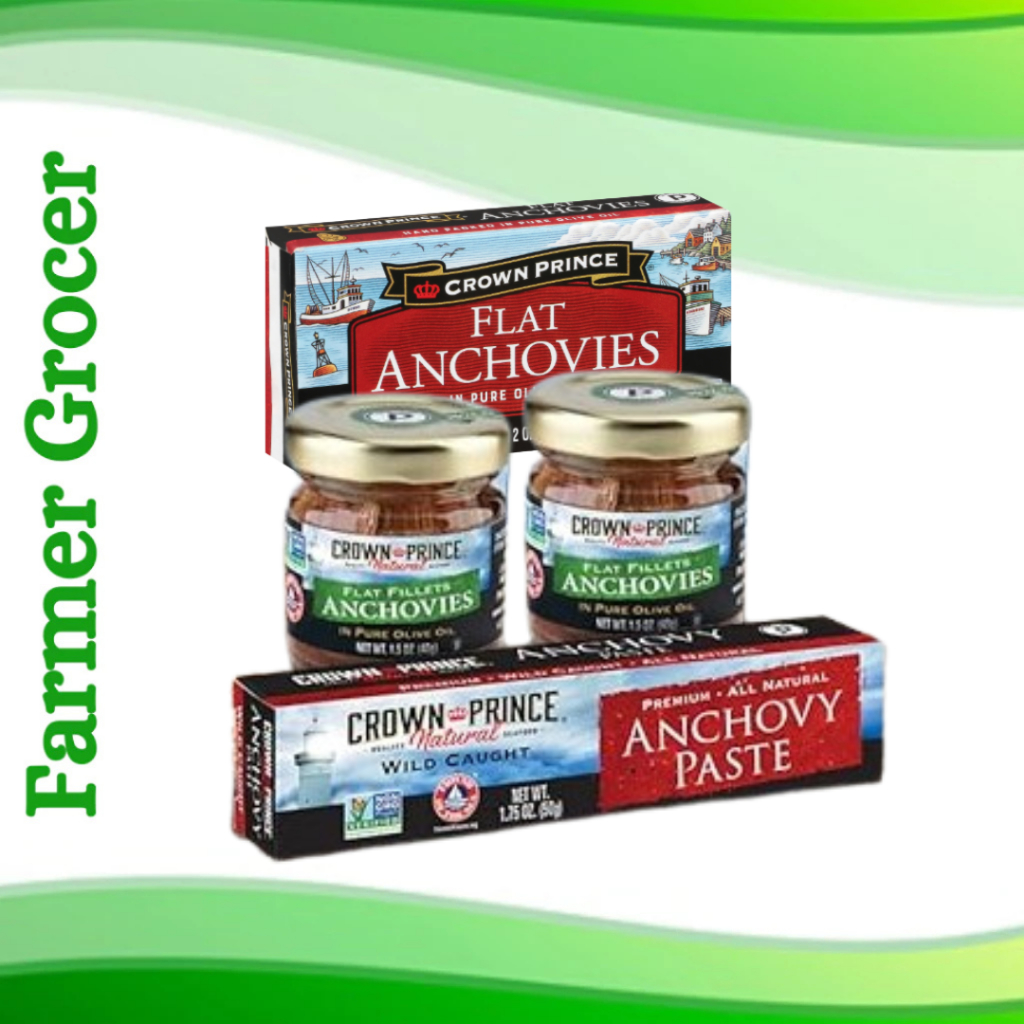 GrocerFarmer | Crown Prince Natural, Flat Fillets Anchovies, In Pure ...