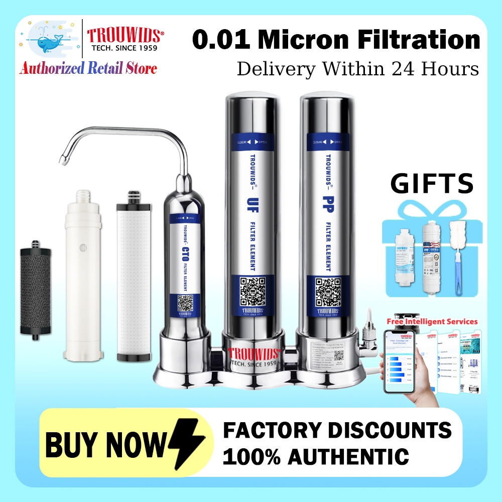 TROUWIDS 3 Stages Ultrafiltration Water Purifier Complete Set Household ...