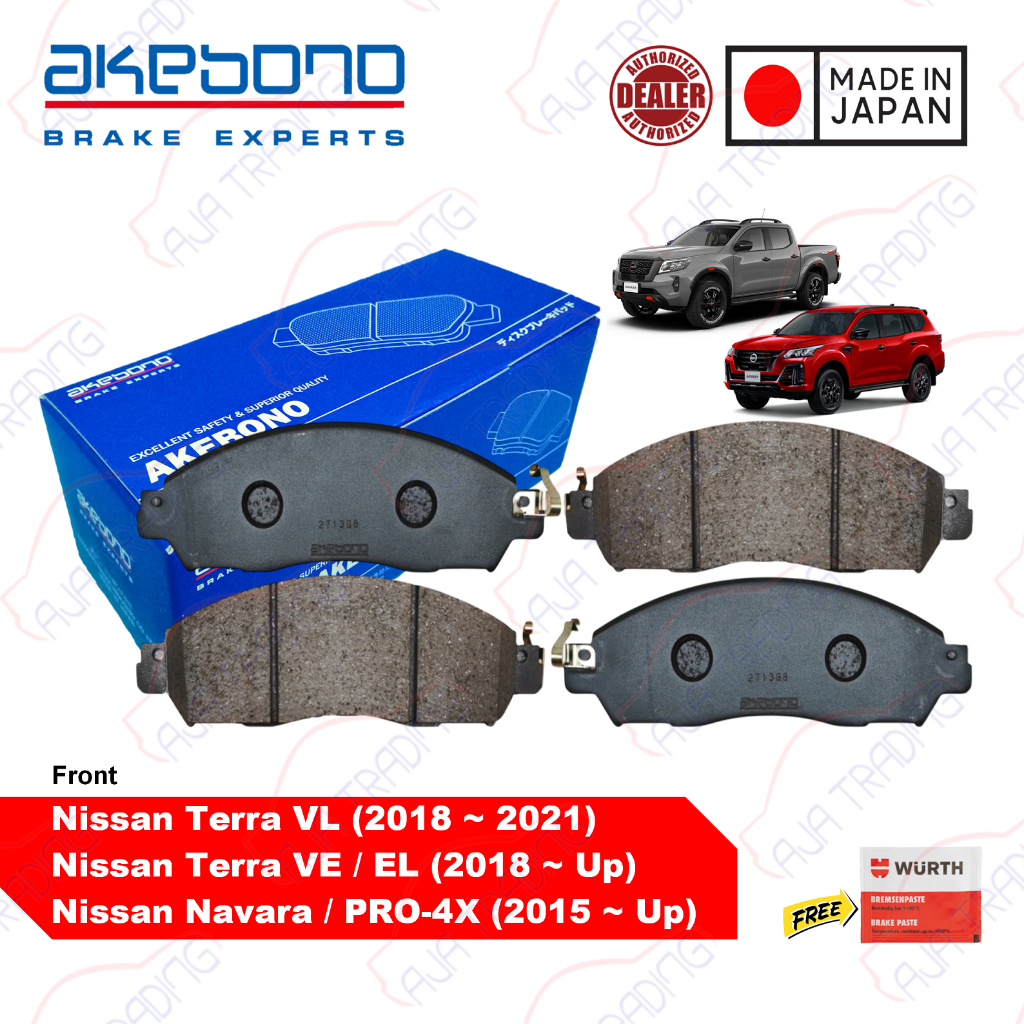 Genuine Akebono Front Brake Pads for Nissan Navara / PRO-4X (2015-Up ...