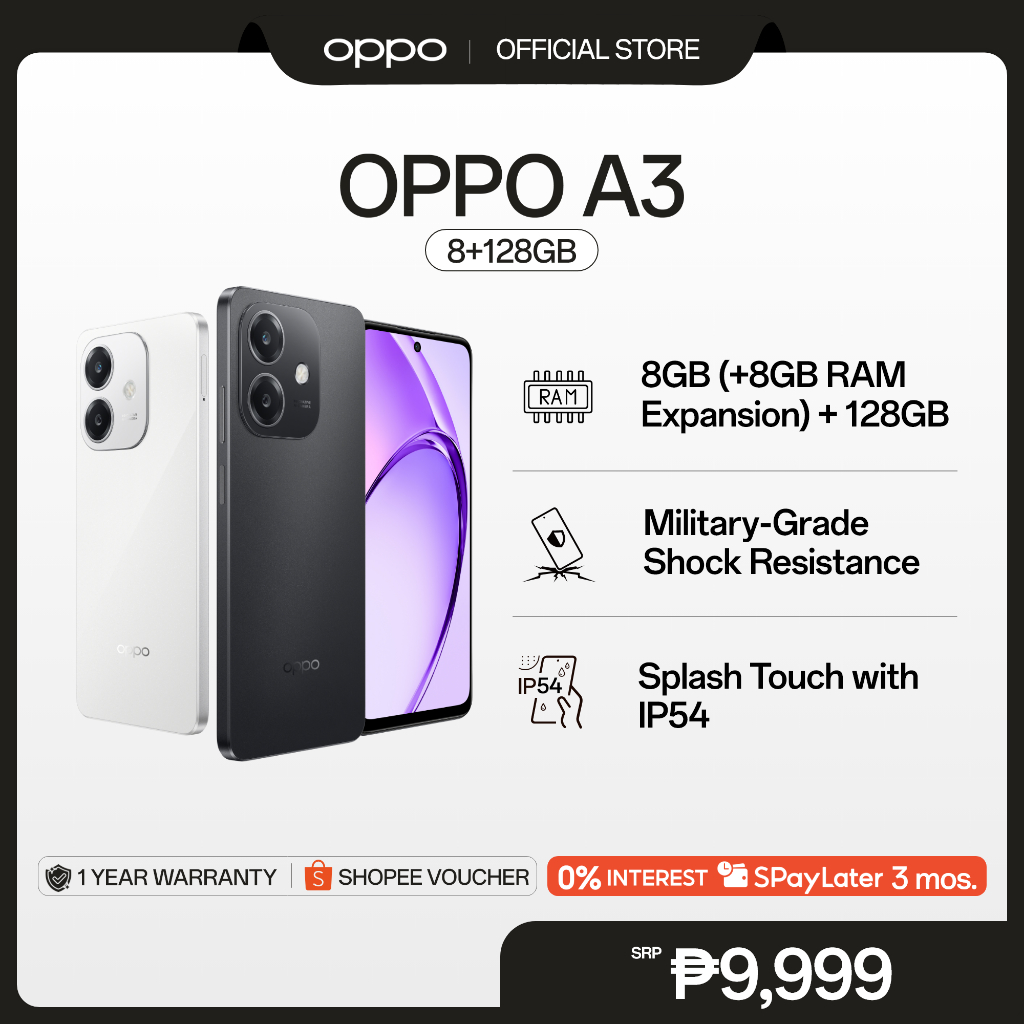[LIVE EXCLUSIVE] OPPO A3 (8+128/256GB) | Over 4 Years Battery + 45W ...