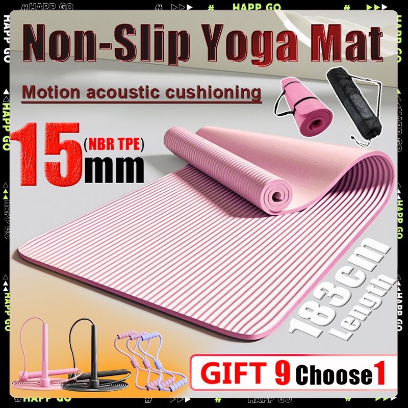 15MM Yoga Mat Non Slip Yoga Gift Thick NBR Material Soft Comfortable ...