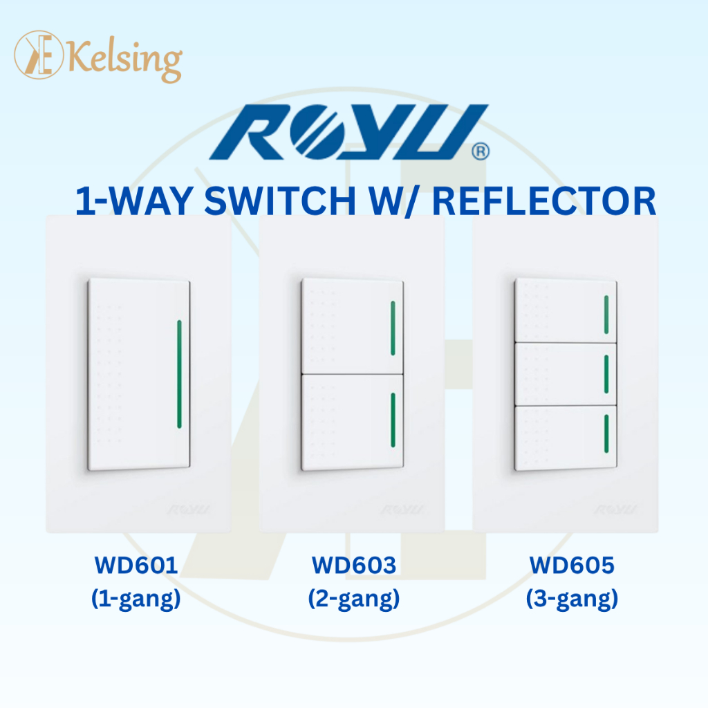 ROYU 1way Switch w/ Reflector (1gang, 2 gang, 3 gang) | Shopee Philippines