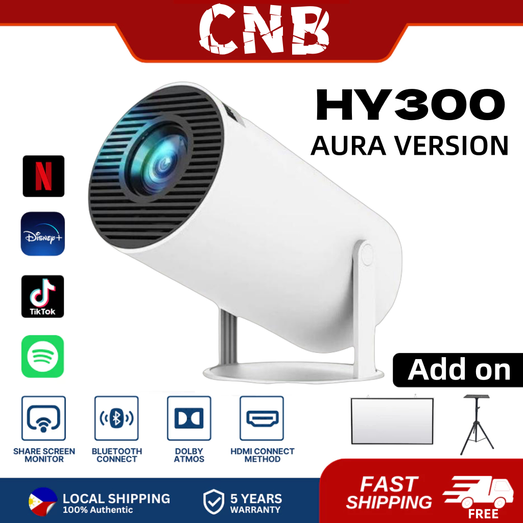 HY300 AURA VERSION 4K Smart Projector | WiFi Bluetooth HDMI | Android ...