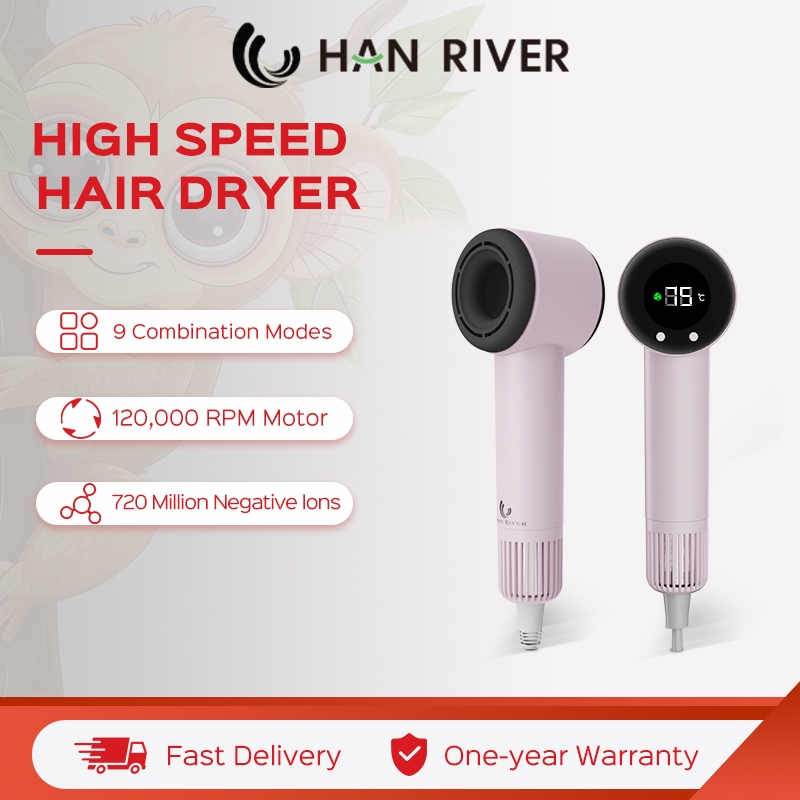 HAN RIVER Hair Dryer Ionic Hair Care Power 9 Adjustable Modes Fasting ...