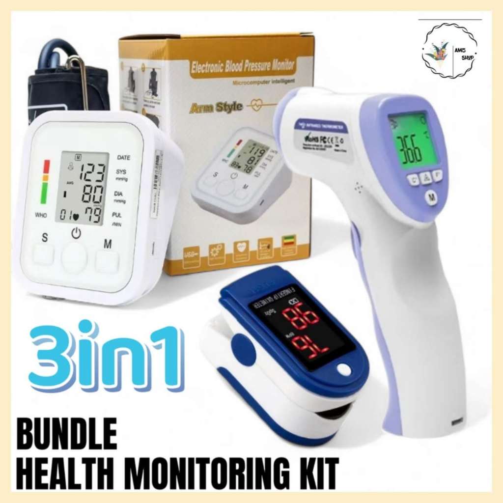 AMZ (BUNDLE) 3in1 Blood Pressure Monitor Arm Style+Fingertip Pulse ...