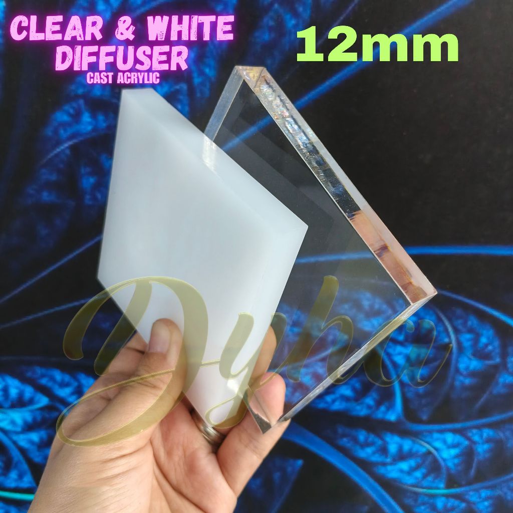 12mm Clear Acrylic / White Diffuser Sheet – Pre-Cut, Laser-Cut, Custom ...