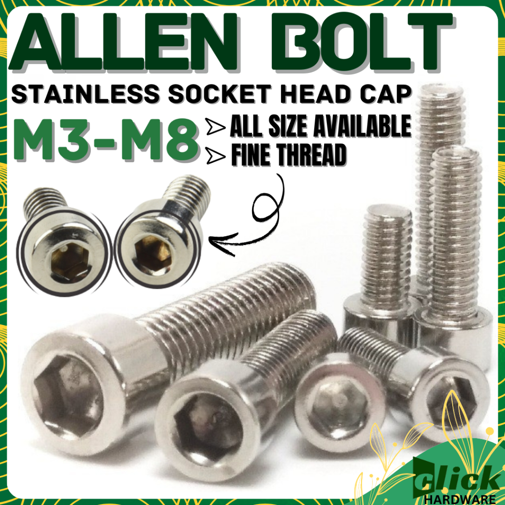 Stainless Steel Allen Cap Screw M3 M4 M5 M6 M8 | Socket Head Cap Bolt ...