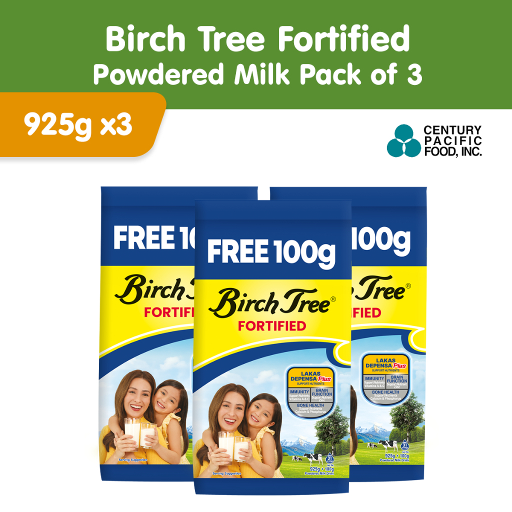Birch Tree Fortified Powdered Milk 925g with FREE 100G (Pack of 3 ...
