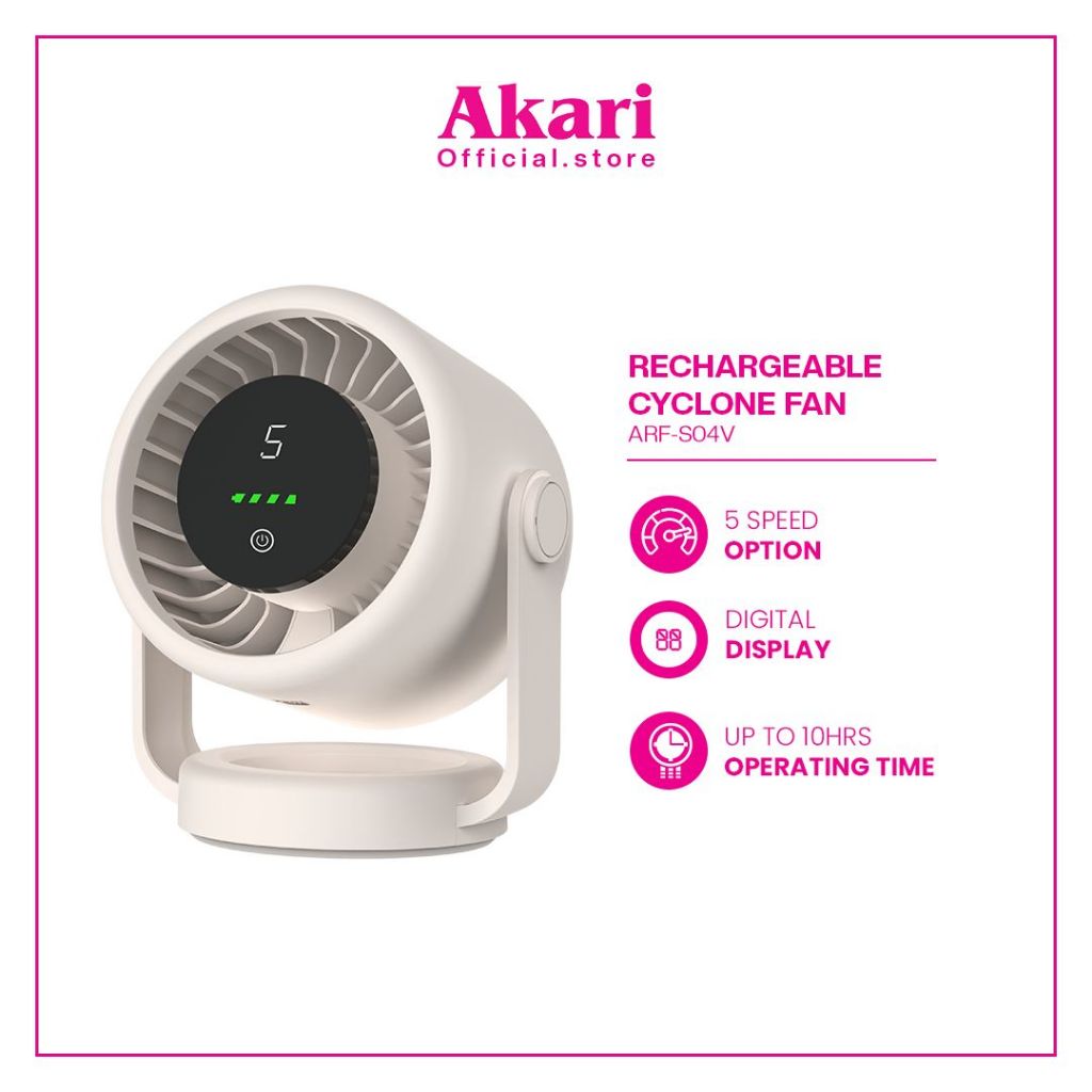 Akari Rechargeable Cyclone Fan with Led Display with Free Octopus Plug ...