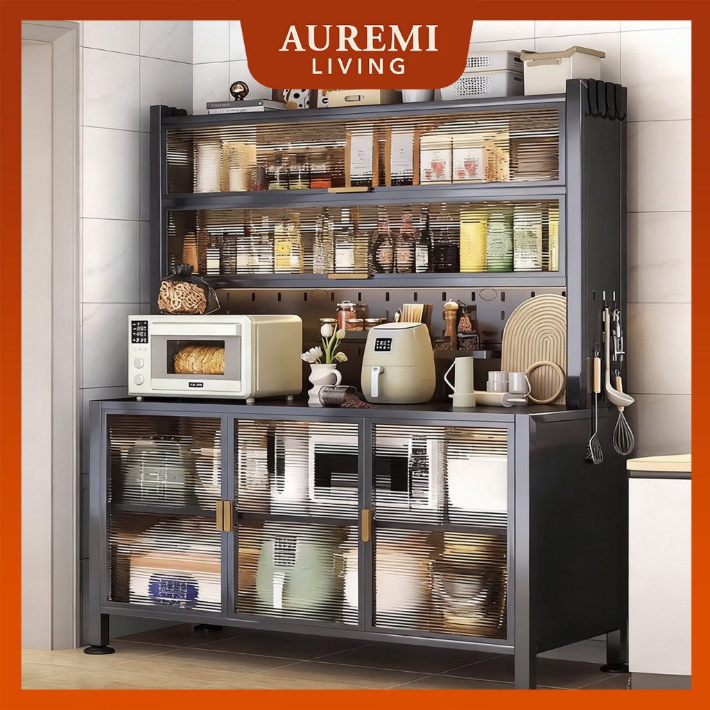 【Thicken】Auremi Kitchen Cabinet Microwave Oven Rack Multifunctional ...