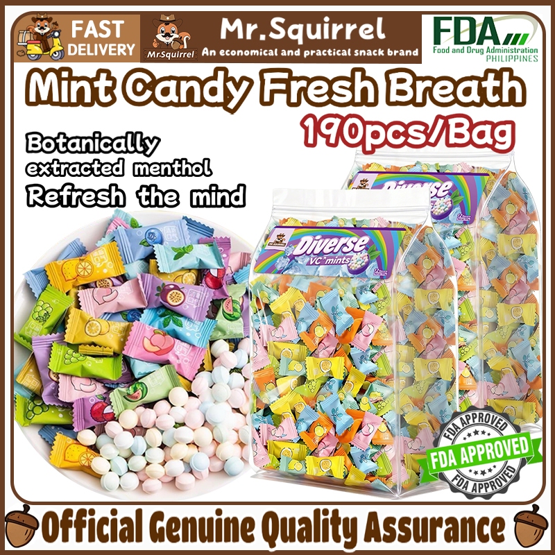 2500pcs Mr.Squirrel Mint Candy for Fresh Breath Candy for Kids Candies ...
