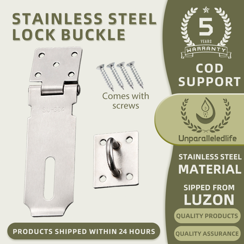 304 Stainless Steel Hasp Staple Gate Door Shed Latch Lock Safety Lock ...