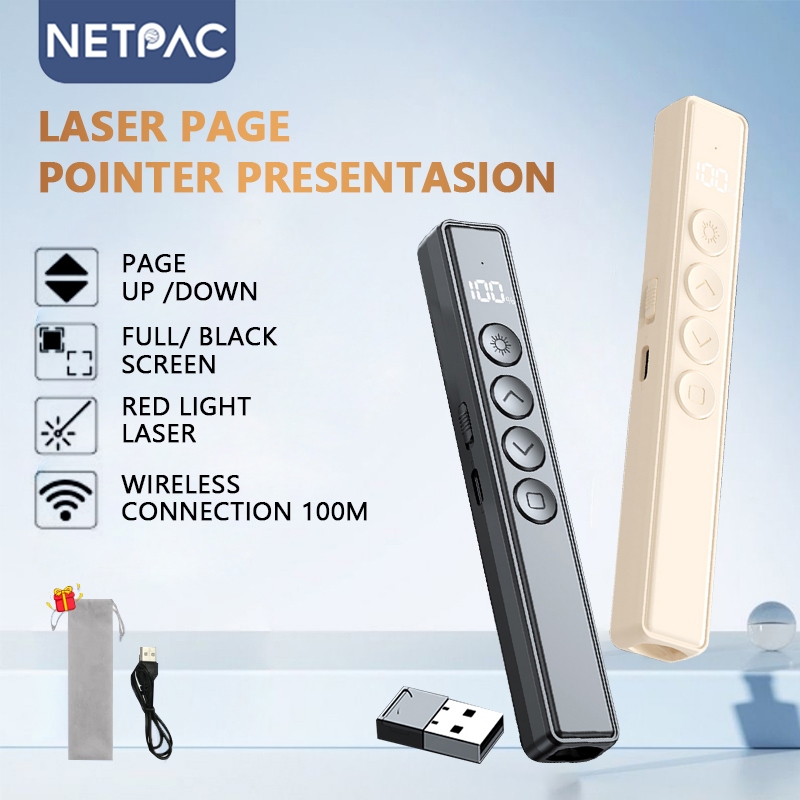 2.4G Wireless Laser Presenter PPT Presenter Clicker Rechargeable With ...