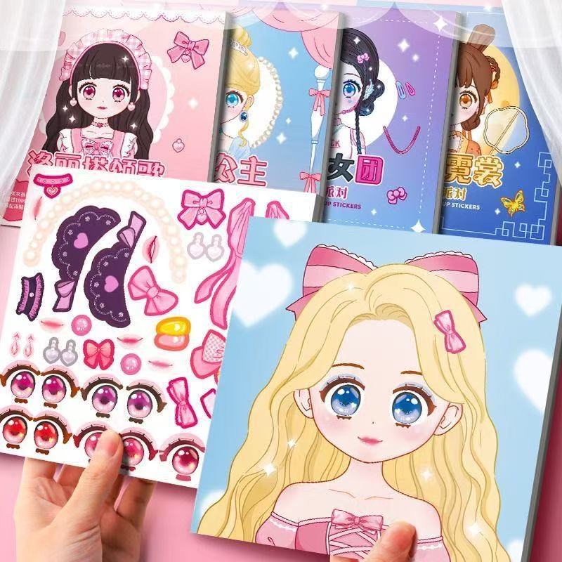 Princess Dress-Up Stickers, Cartoon Children's Stickers, Adhesive ...
