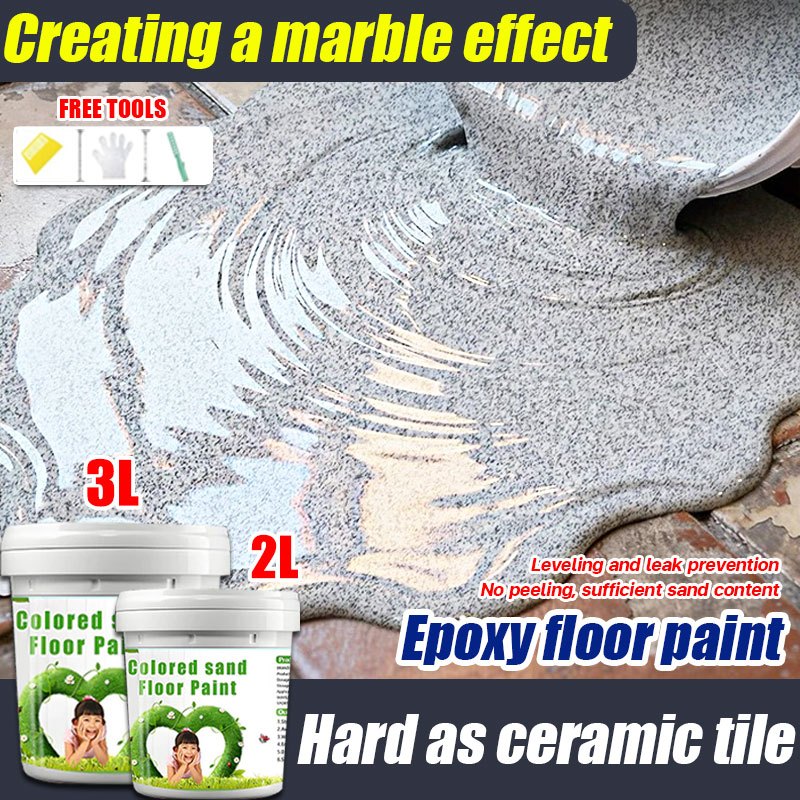Epoxy Colored Sand Floor Paint Self-Leveling Waterproof Anti-Slip Resin ...