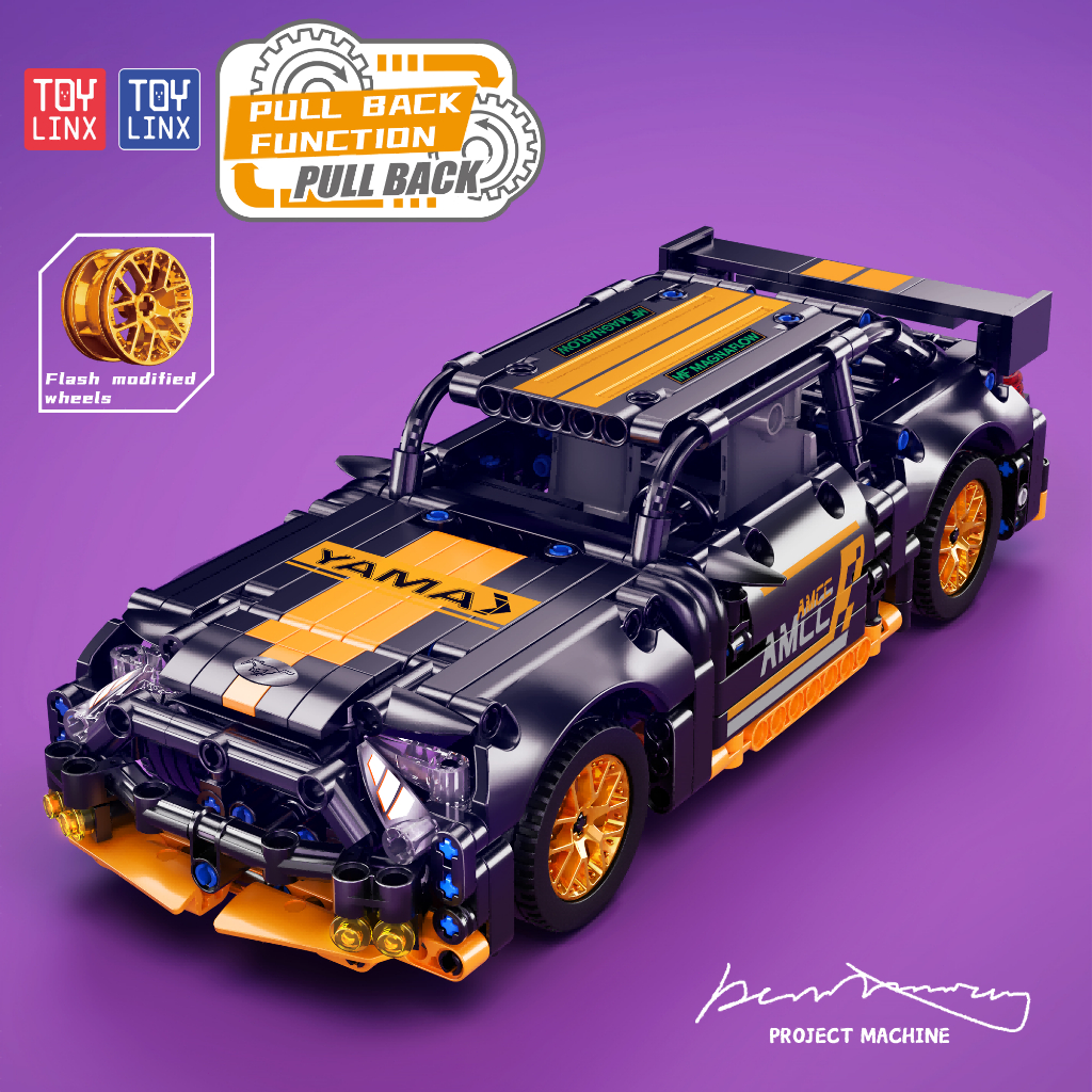 1:18 Pull-Back Sports Car Building Block Toy, Racing Car Model Toy ...