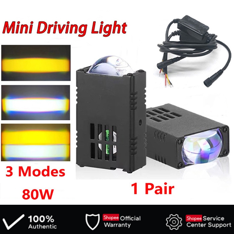 V8 Grille Light Dual Color 80W Mini Driving Light Hi/Lo Headlight ...