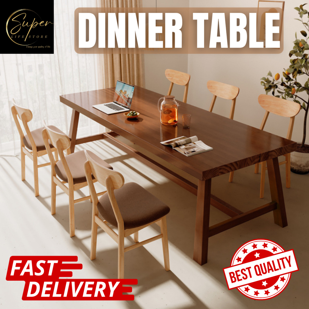 Solid Wood Dinner Table Modern Minimalist Home Furniture for Kitchen ...
