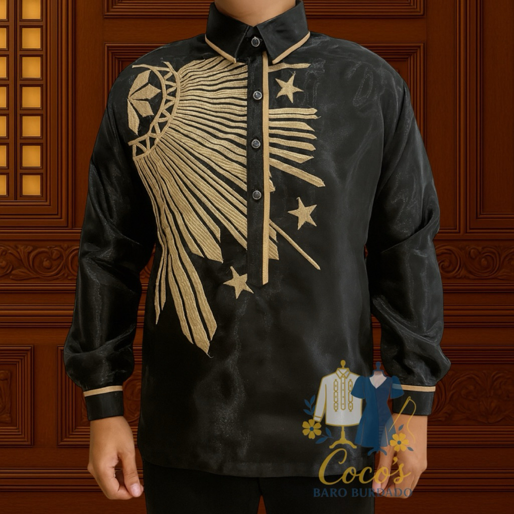 Black Sinag Barong Tagalog for Men | Shopee Philippines