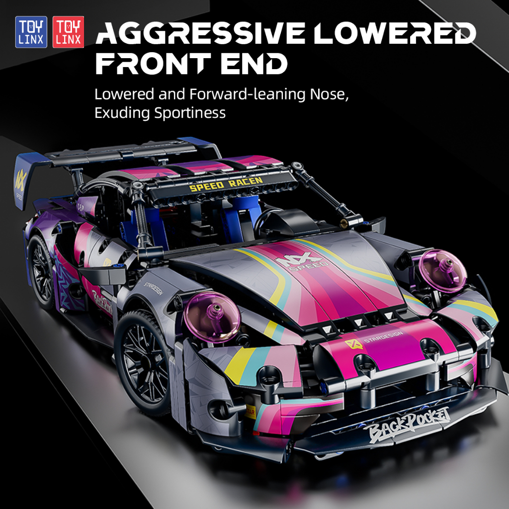 1:14 Porsche Supercar Building Blocks Cyber-style Building Block Toy ...