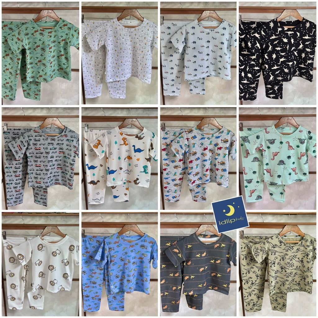 Idlip kids BOYS(1-8yo) Printed Cotton Pajamas Terno Set - Aircon ...