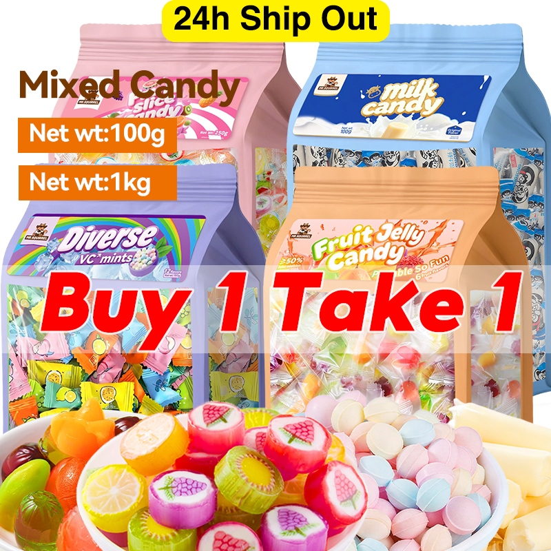 Mr.Squirrel 200pcs/180g Gummy Candies Mixed Flavor Wholesale Fruit Mint ...