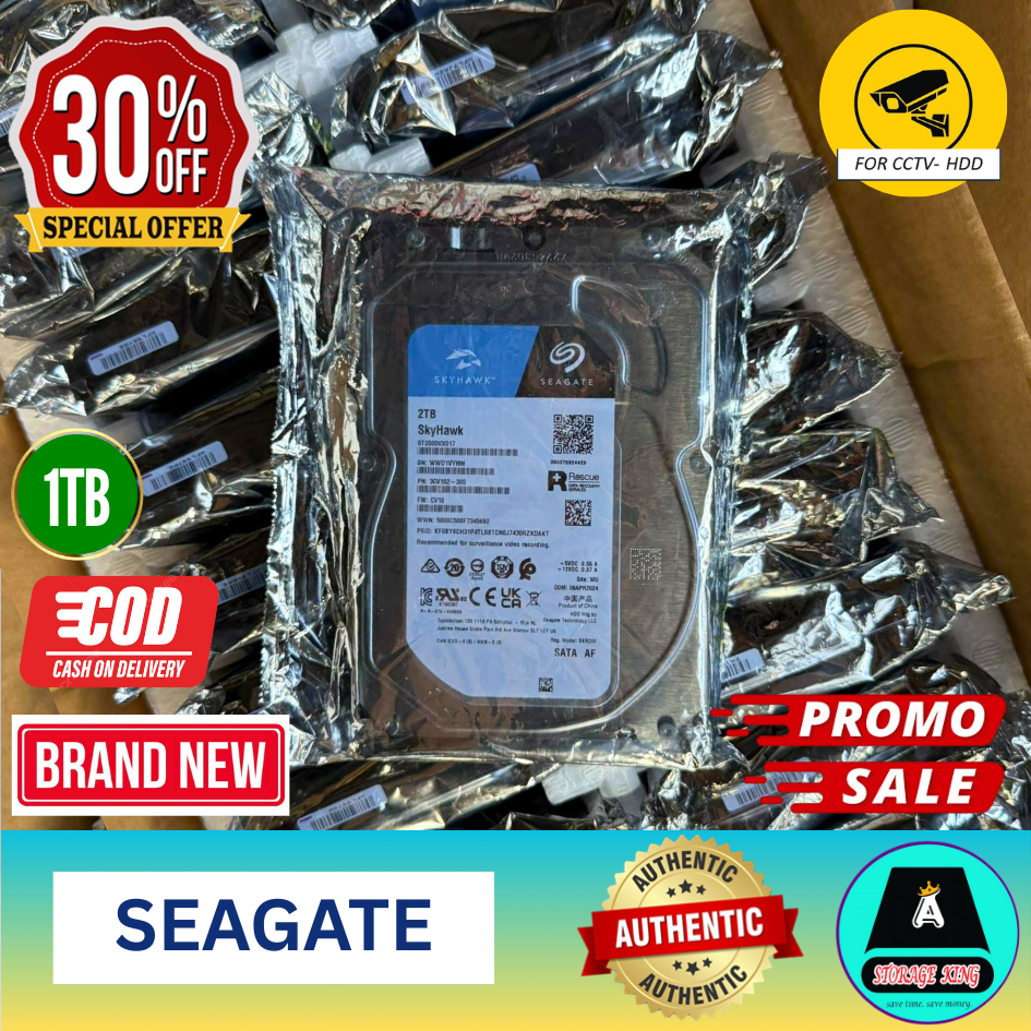 Seagate Skyhawk 2TB CCTV Surveillance Hard Disk Drive (for CCTV) SATA 3 ...