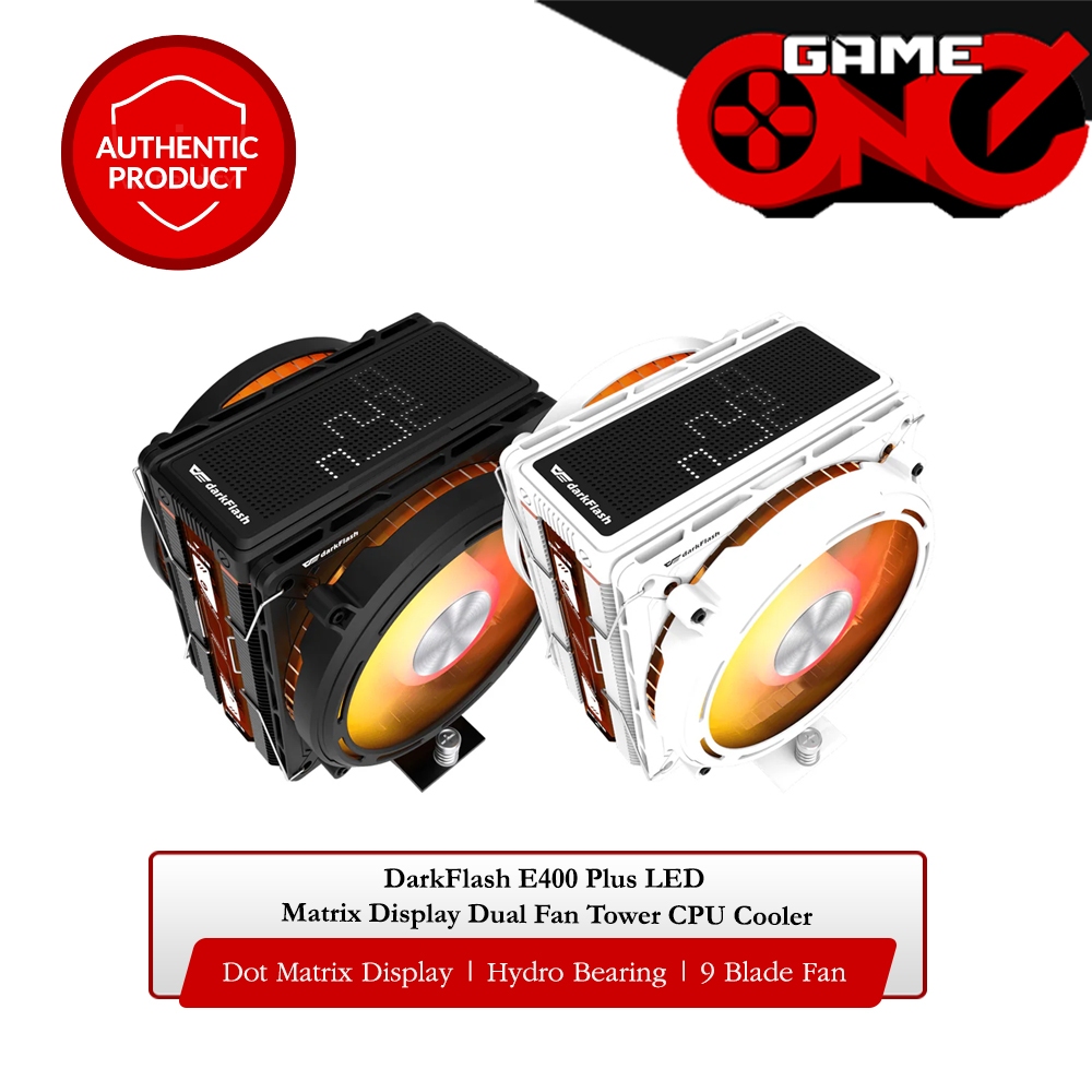 DarkFlash E400 Plus LED Matrix Display Dual Fan Tower CPU Cooler ...