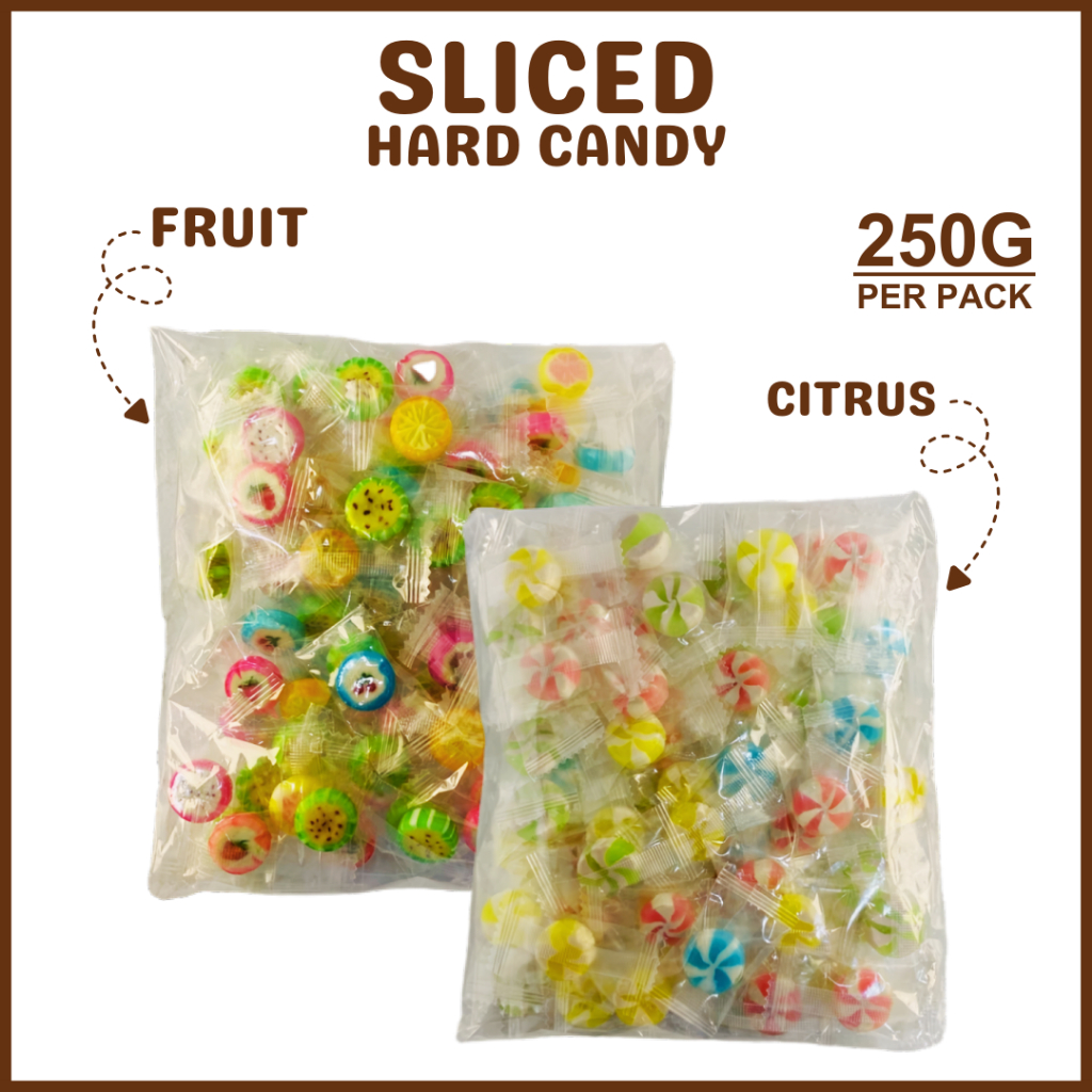 250G Sliced Hard Candy Assorted Fruity Flavor And Design Has Multicolor ...