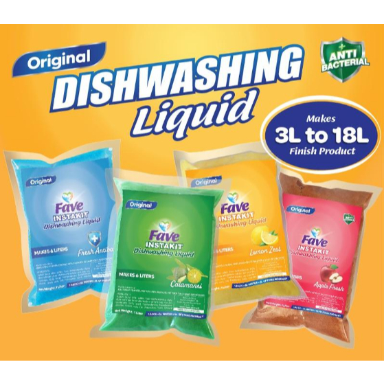 FAVE ORIGINAL DISHWASHING Liquid, 3L - 18 YIELD, PASTE AND STICKERS ...
