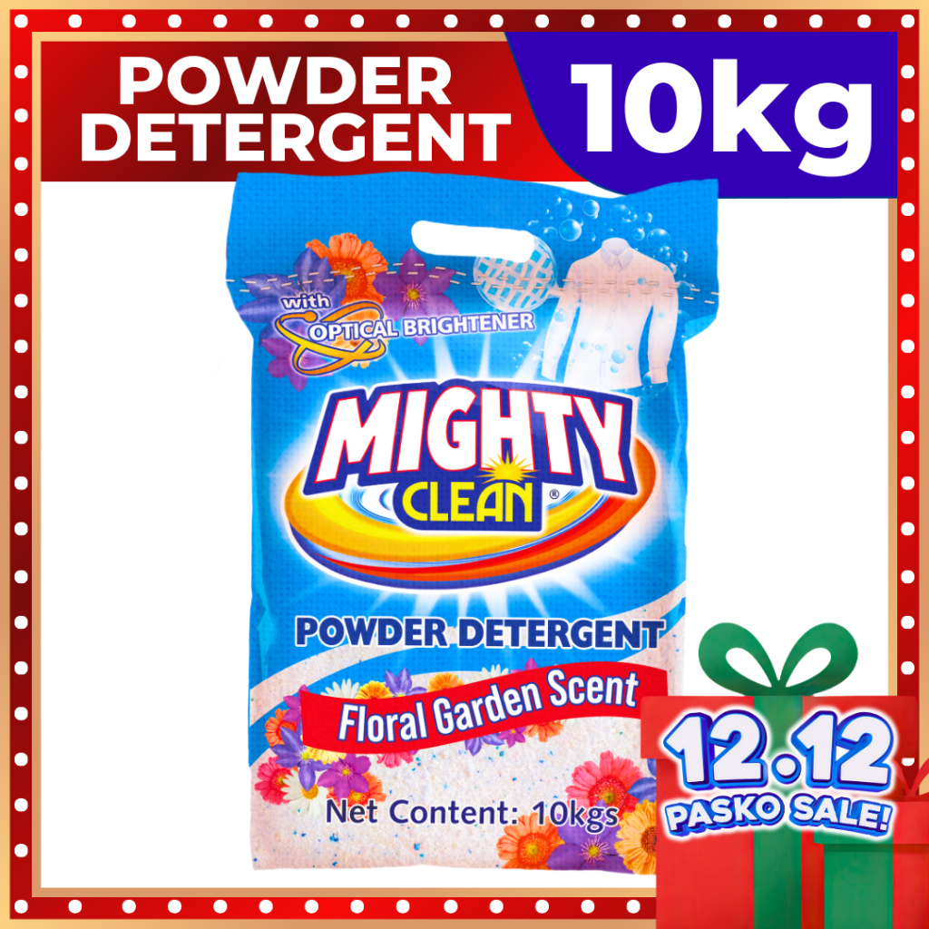 10 KILOS Mighty Clean Detergent Powder Floral Garden Scent With Optical ...